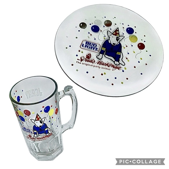 Budweiser | Accents | Vintage Bud Light Spuds Mackenzie Plate Mug ...
